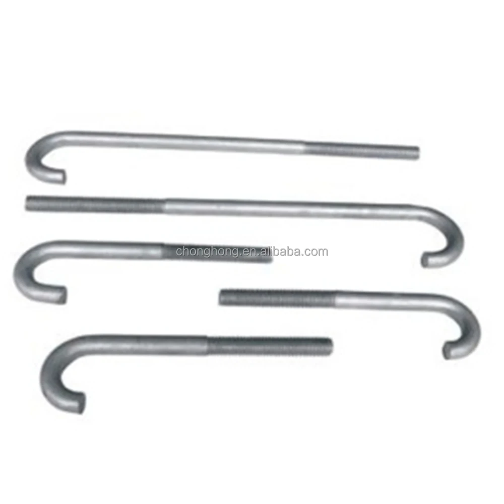 Galvanized Bent Anchor Bolts - Versatile Roof Hook J Bolts