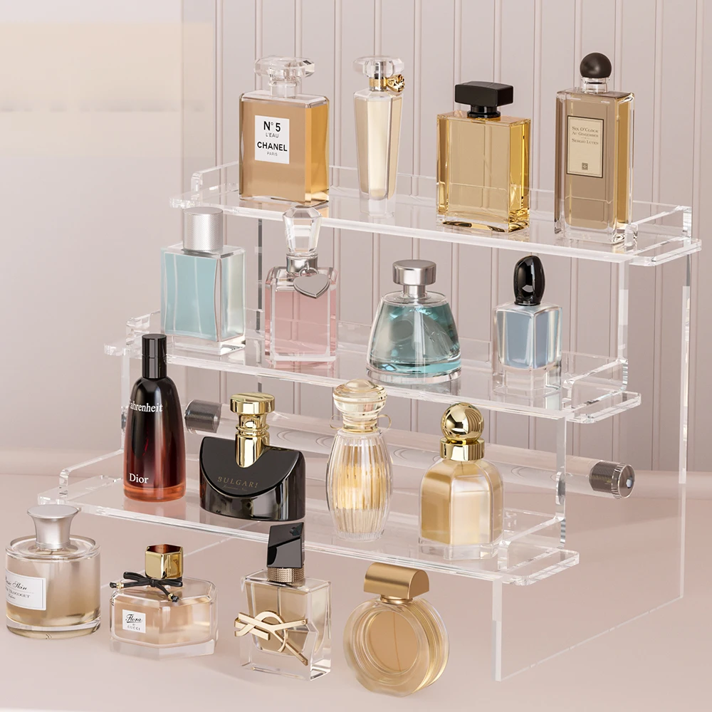 Transparent Acrylic Risers Display Stand Perfume Organizer Riser For ...