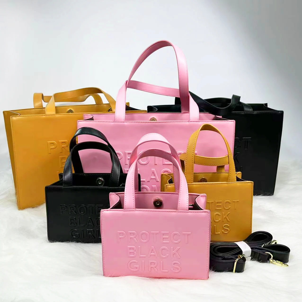 Custom Embossed Logo Leather Bags Women Handbags Ladies Hand Bags ...