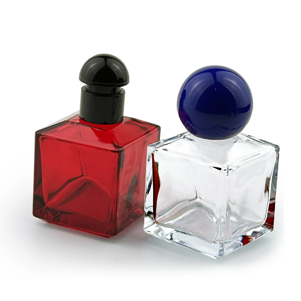 In stock clear red in stock perfume bottle and cap luxury 75ml glass ...