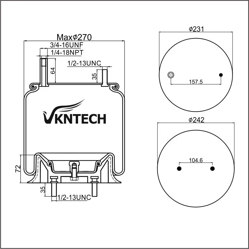 Trailer Airspring 4151NP03 for KENWORTH - VKNTECH Air Springs