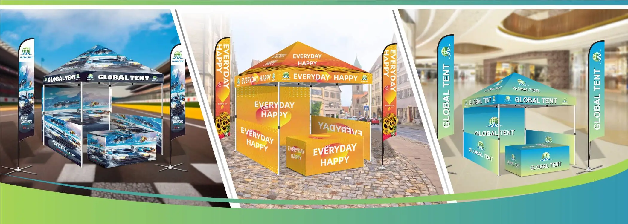 GLOBAL TENT 10'x10' Custom Canopy Tent - Waterproof & Durable