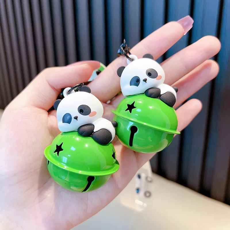 Mb4 Cartoon Cute Panda Party Bell Creative Car Keychain A Pair Of Bag ...
