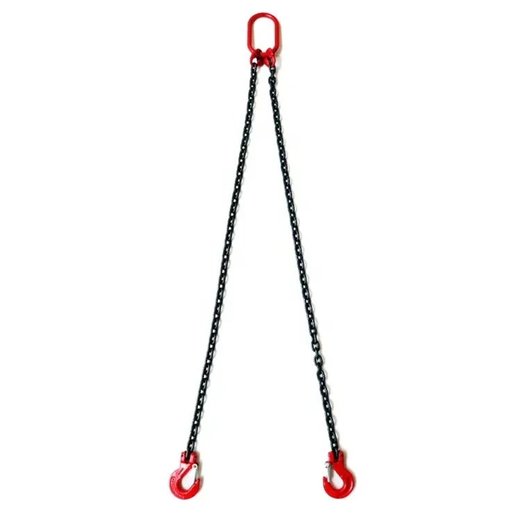 8 Ton 2-Leg Chain Sling 16 mm Diameter Grade 80 Welded Steel Hoisting ...