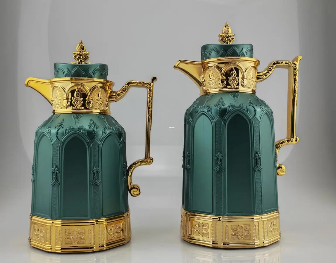 Custom Arabic Luxury Gold Dalllah Tea Set Vacuum Flask Coffee and ...