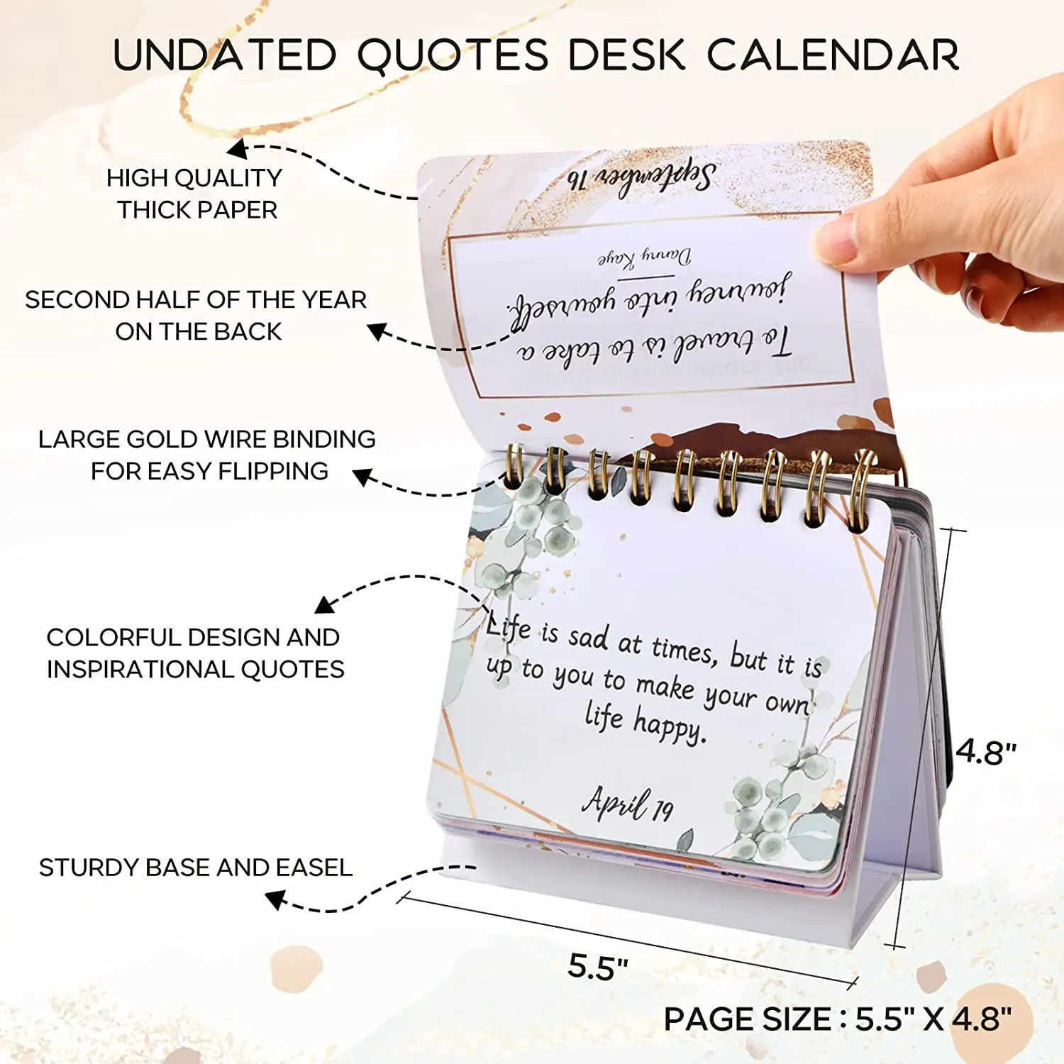 Custom Motivational Calendar Daily Flip Calendar Inspirational Quotes ...