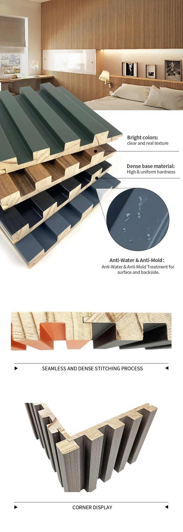 Tiange Wood Veneer Covered Mdf Wall Slat Wood Cladding Wooden Slat ...