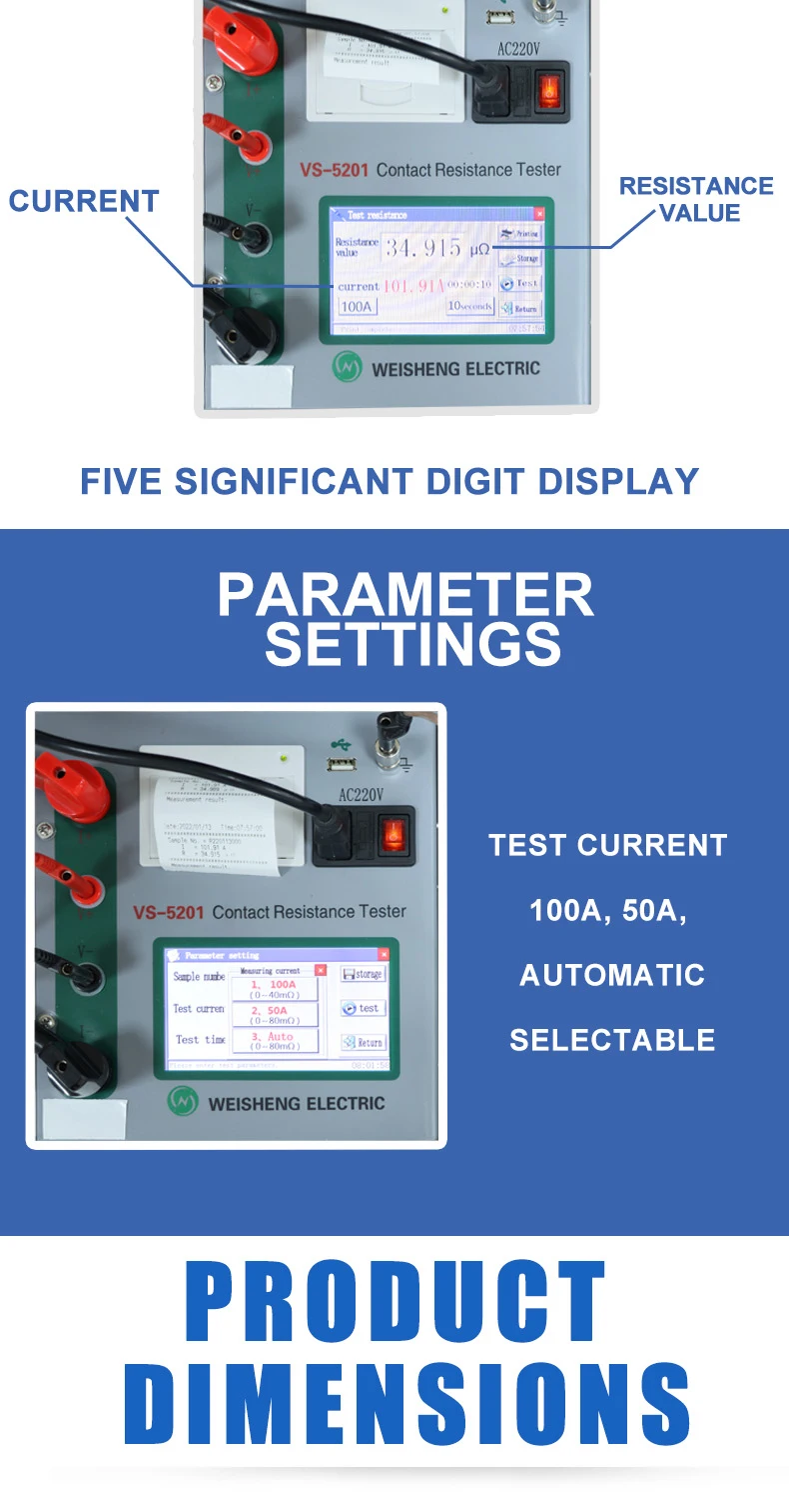 100A 200A Contact Resistance Test Kit - Precision & Reliability