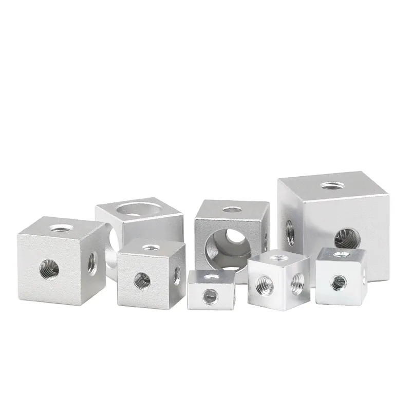 Aluminum Six-Sided Cube Nut Fixing Block Connector M3 M4 M5 M6 for ...