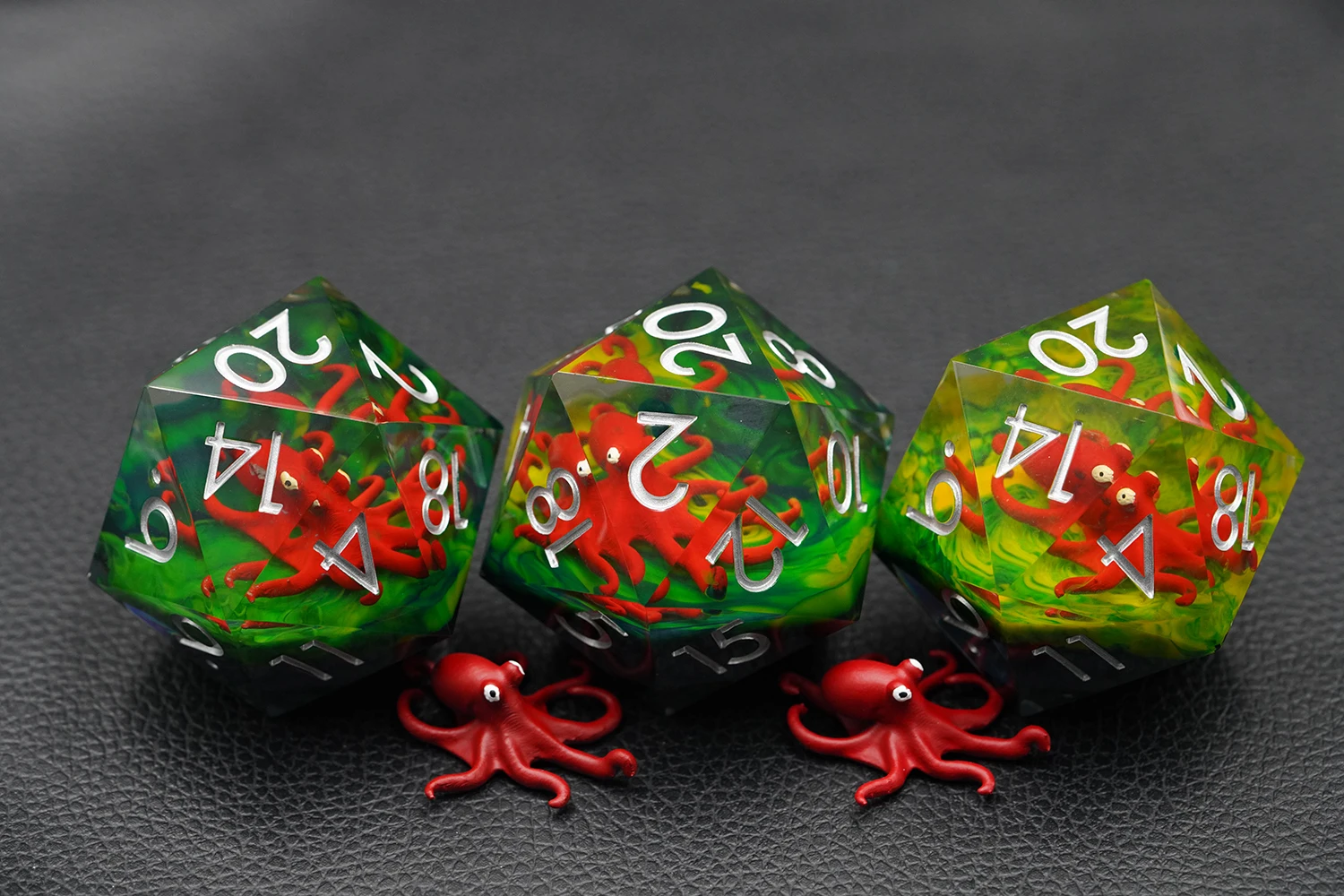Custom Decision D&D RPG Dice Set Sharp Edge Corner Octopus Resin Moving ...