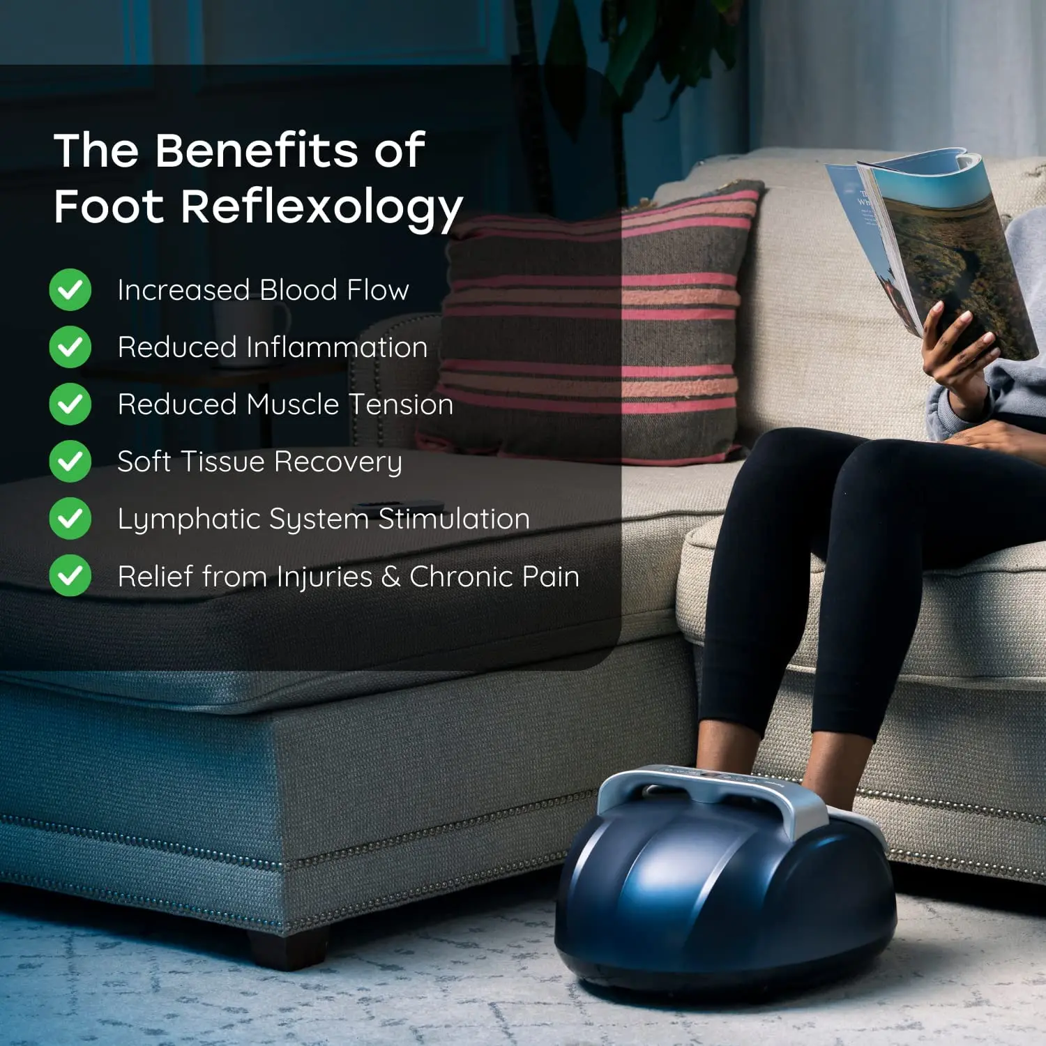 Wireless Foot Massager Machine Deep Tissue Massage Heat Vibration ...