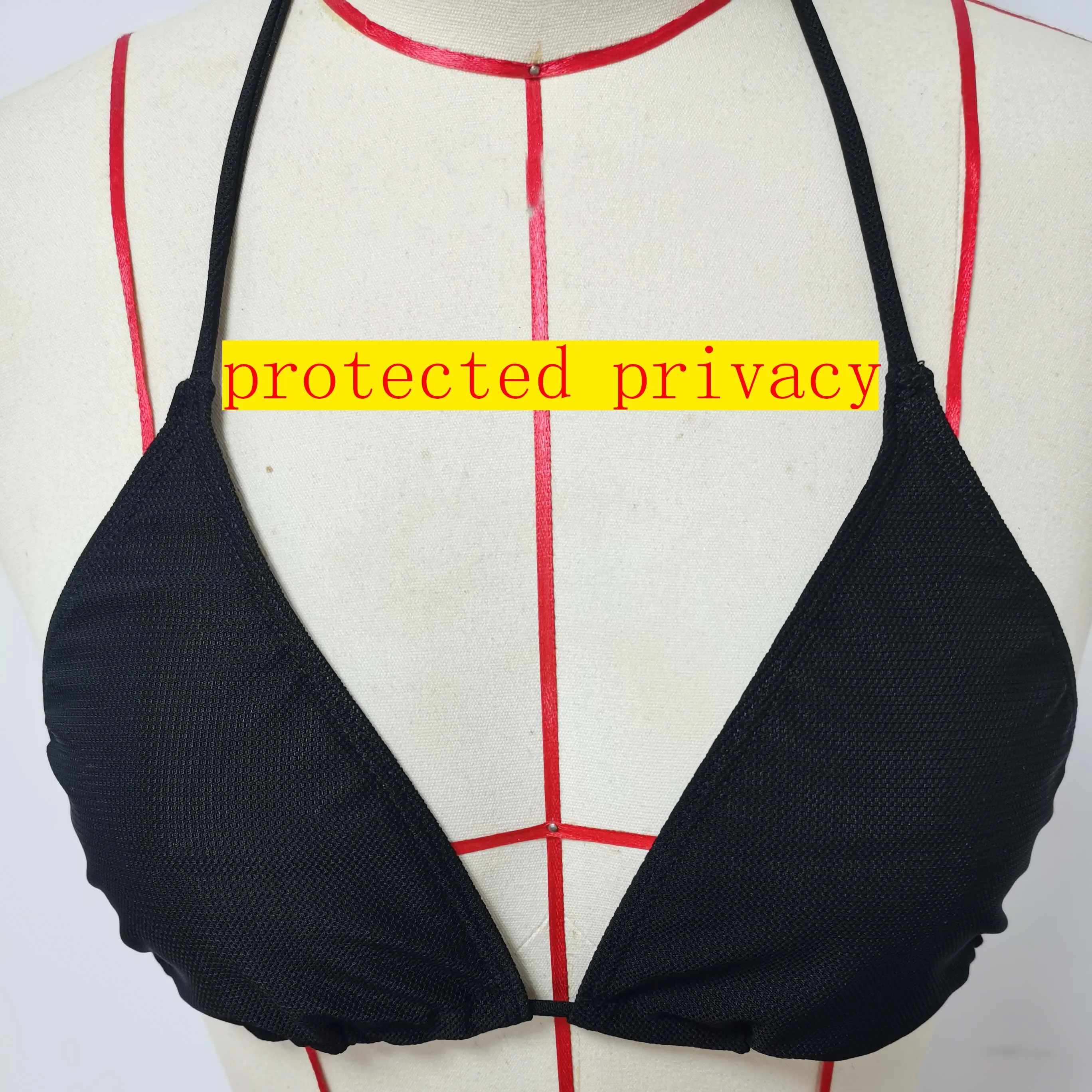 Oem Tan Through Swimwear Bikini Set For Women Swimwear Triangle Bathing Suit Tie String Thong