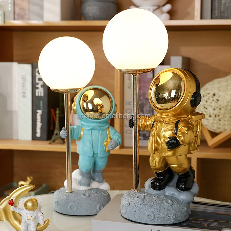 Custom Nordic Astronaut Sculpture Statue Night Light Table Lamps Home ...