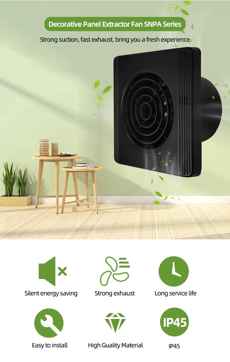 Fashion Silent Ventilation Fans Bathroom Decor Heat Extractor Auto ...