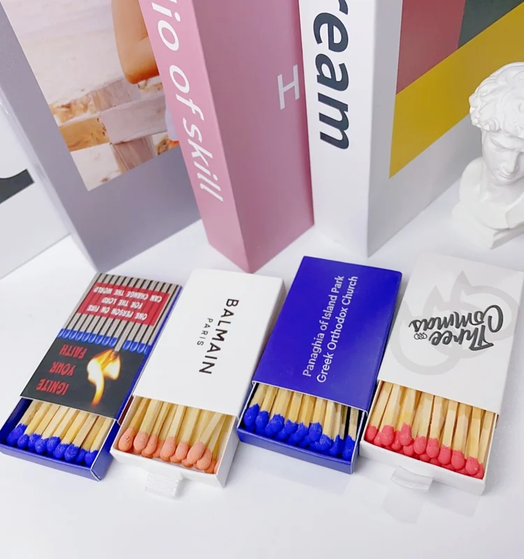 Customized Matchboxes Advertising Hotel Wooden Tip Colored Matches ...