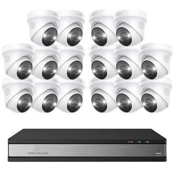16 Ch Poe 4k Ai Monitoring Sets 8mp Nvr Outdoor Ip Camera Systems 16 ...
