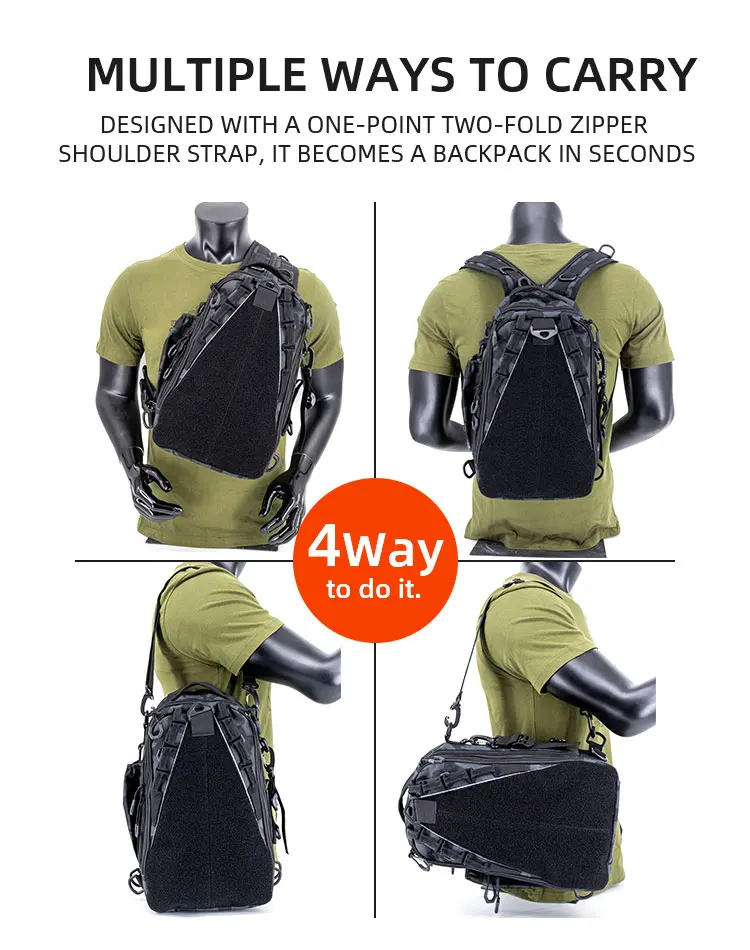 4 Usages Tactical Backpack Fishing Tackle Storage Bag Multifunction ...