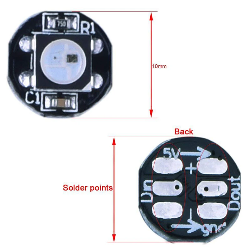 SMD5050 RGB WS2812B FPCB Board LED Point Lights - 200lm