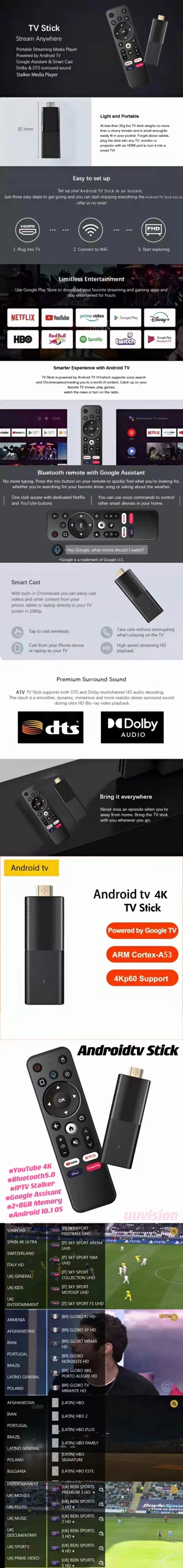 4K ATV Tv Stick Dongle Android 11 Allwinner H313 Quad Core