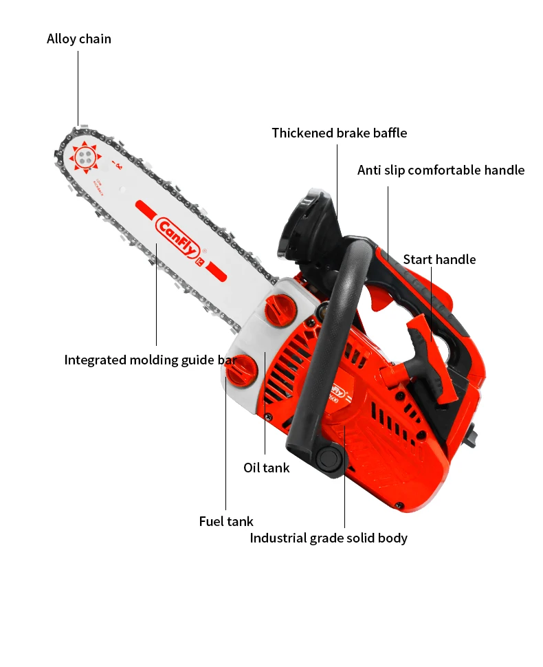 Powerful Tree Cutting Machine - Chain Saw Gasoline 25.4cc