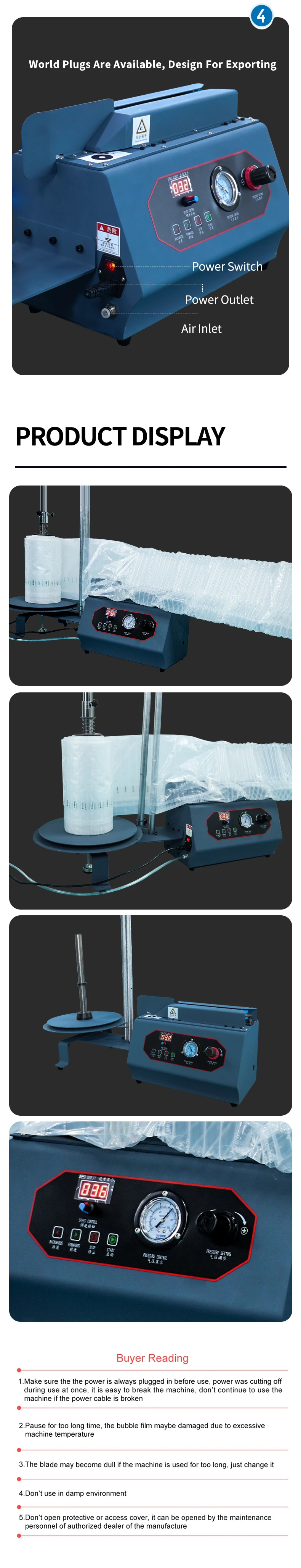 Cushion Filling Bubble Column Machine Wrap Air Pillow Machine Air ...