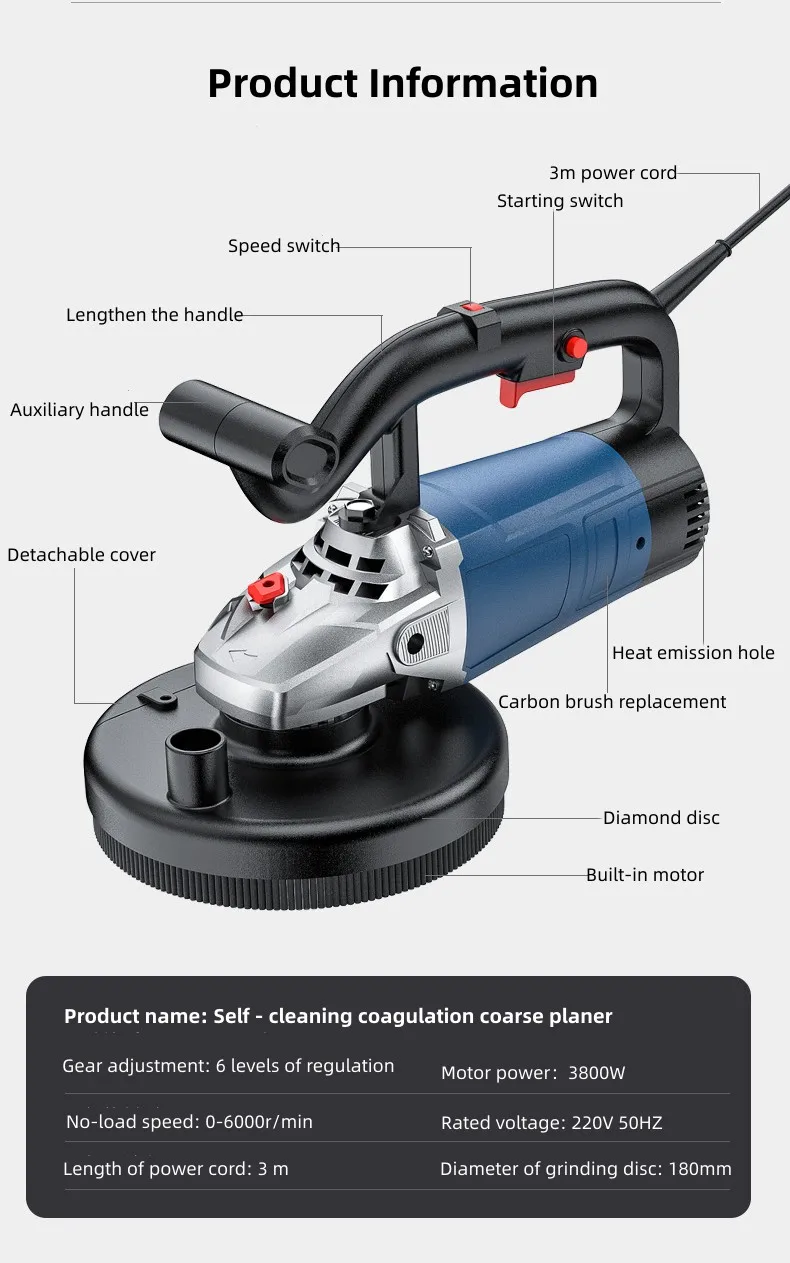 Handheld Floor Concrete Disc Sander Machines Electrical Concrete Floor ...