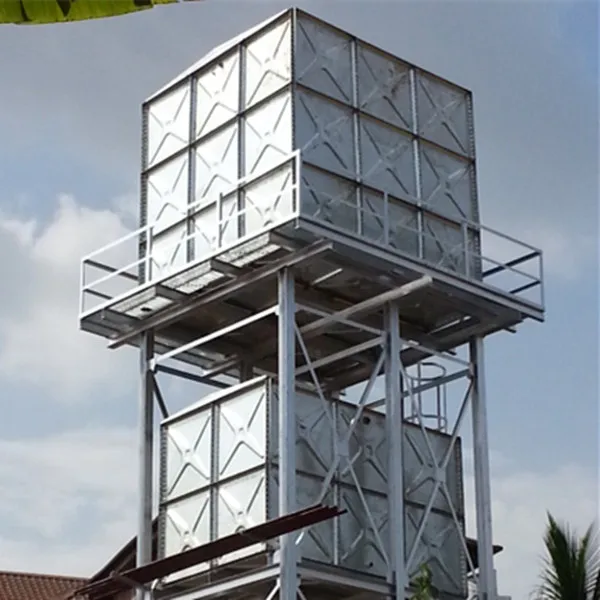 Factory Sales Square Panel Water Tank with Steel Tower Elevated GRP ...