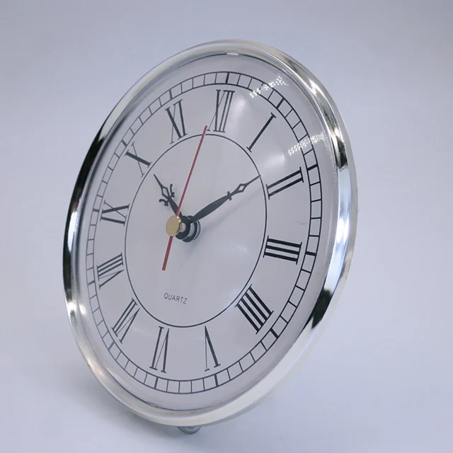 5 Inches Fit up Insert Clock Roman Dial Silver Frame 130mm Plastic ...