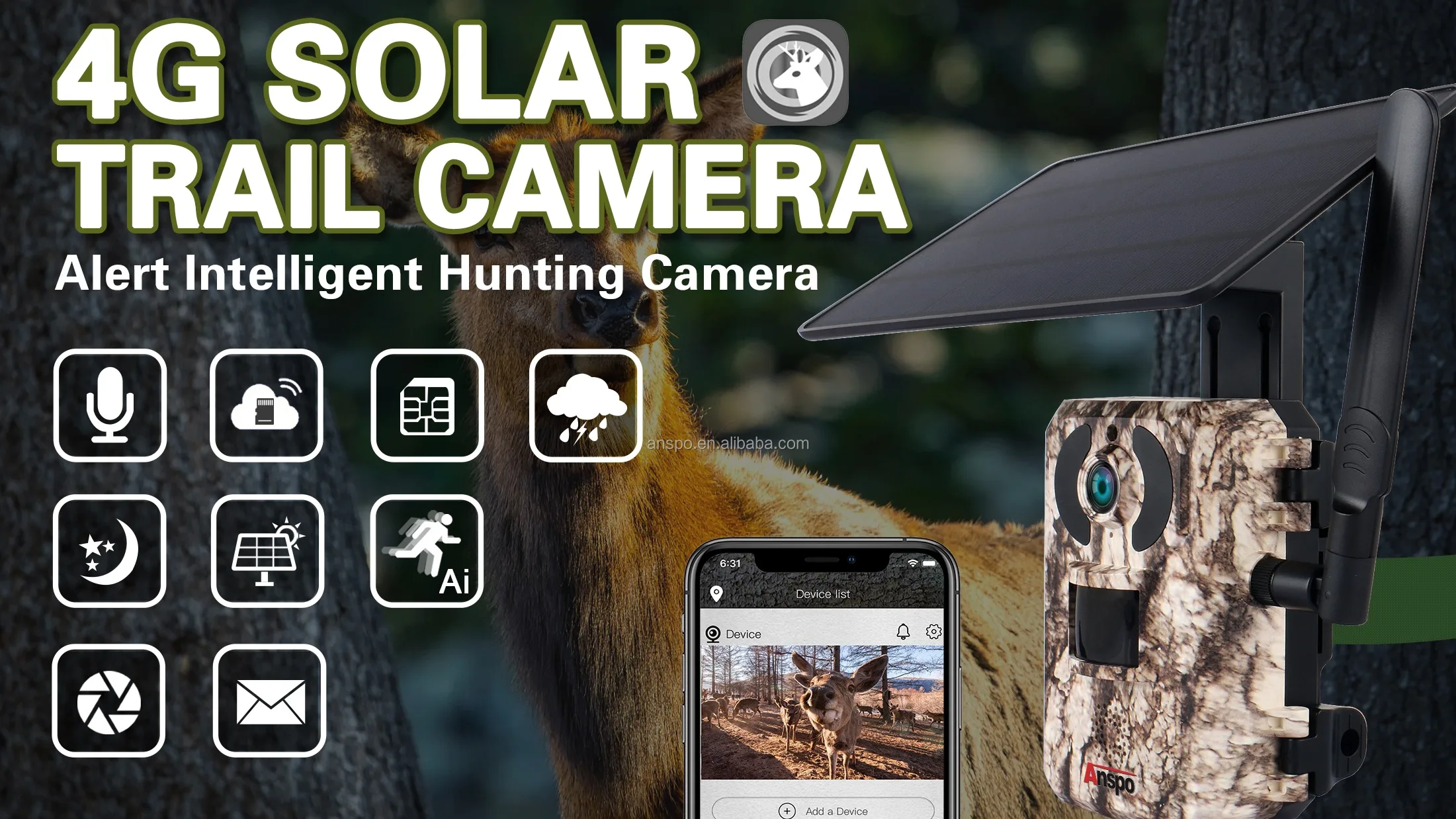 Solar 4g Outdoor Hunting Cameras Powered 4mp Infrared Wildlife Nature ...