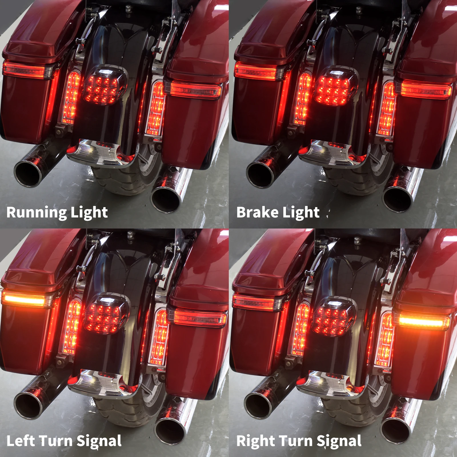 Motorcycle Led Saddlebag Light Brake Run Turn Signal Lamp For Harley ...
