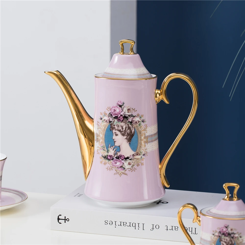 Jiabaien English Afternoon Tea Cup Set Pink Design Medieval Style ...