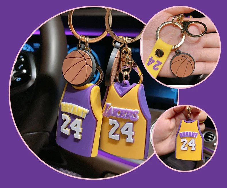 Diy Cartoon Basketball Jersey Keychain For Boy Backpack Car Key Chain ...