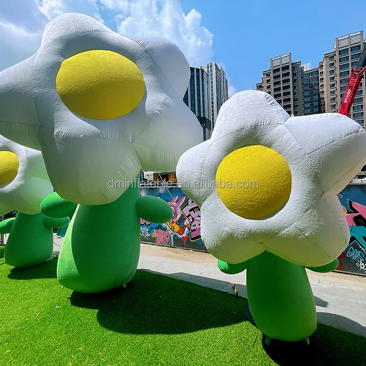 Inflatable Rainbow Color Flowers Sculpture Inflatable Flower With ...