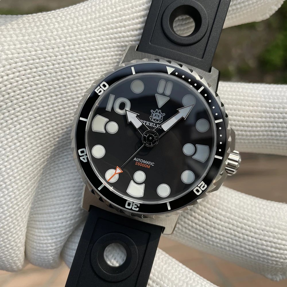 STEELDIVE SD1982 Blue Luminous Men's Dive Watch, 25000M Waterproof, 46 ...