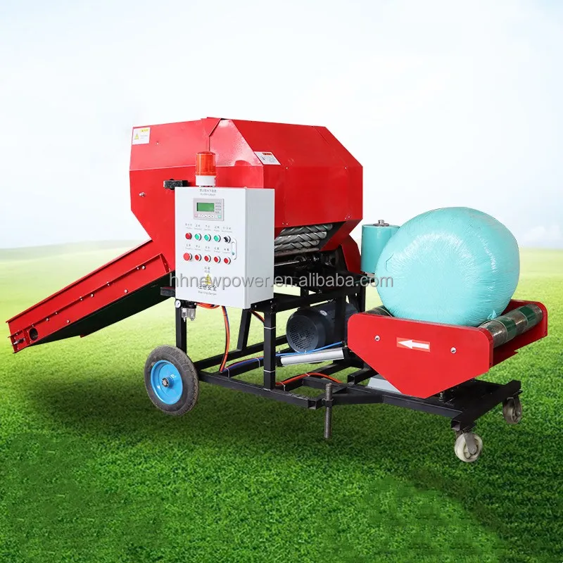 50kg Alfalfa Mini Round Silage Packing Machine Fresh Straw Wrap Stretch ...