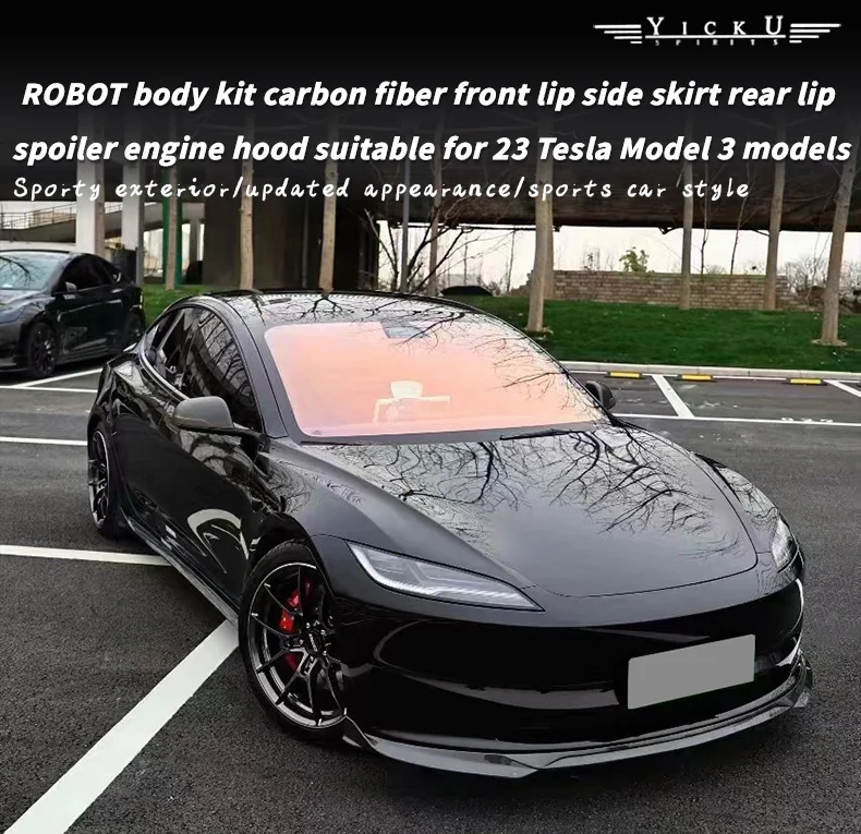 ROBOT Body Kit Carbon Fiber Front Lip Side Skirt Rear Lip Spoiler ...