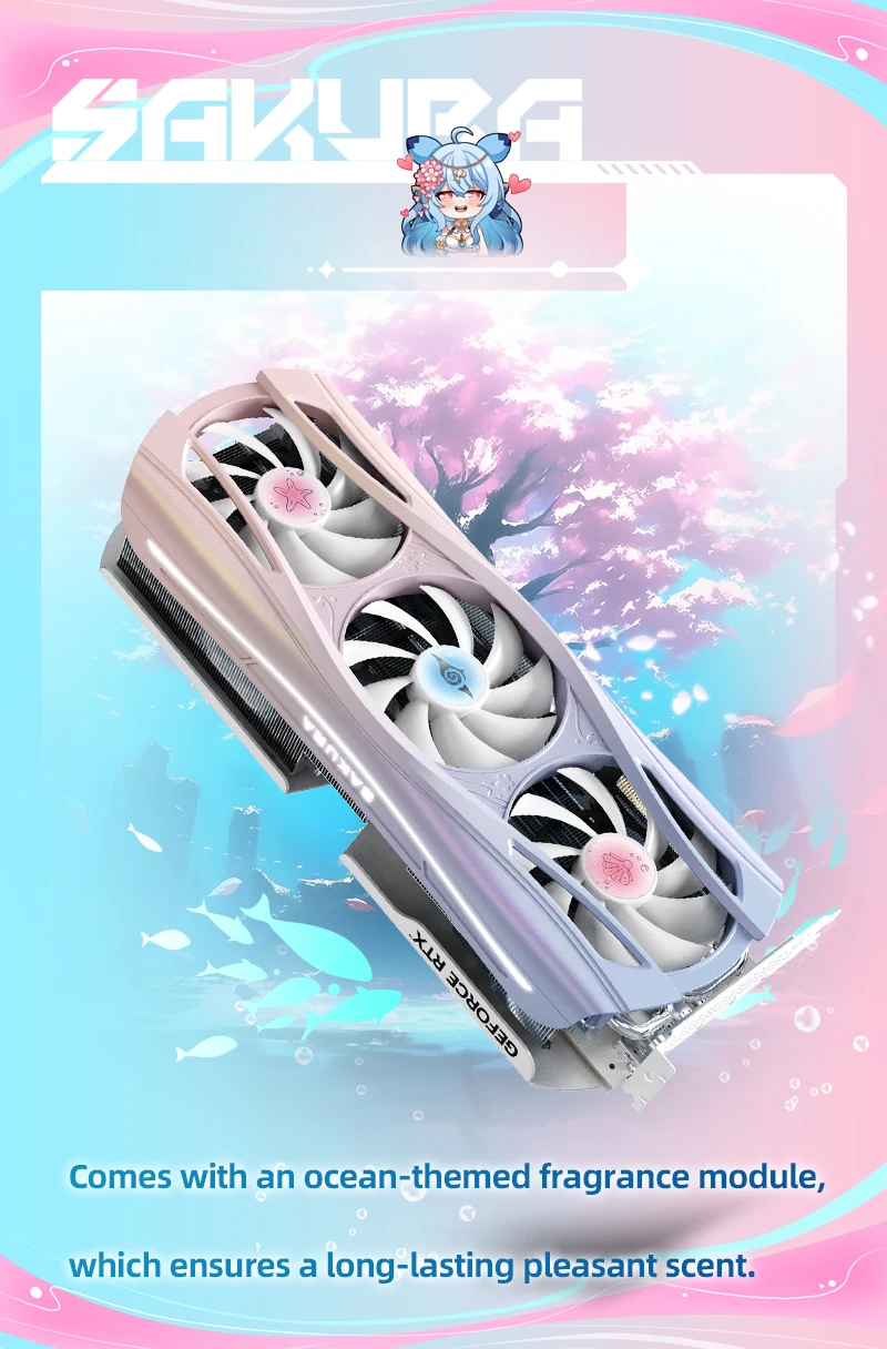 Yeston Sakura Atlantis Nvidia Geforce RTX 5070 Ti GPU