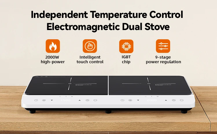 3500W Electric Double Induction Hob 2 Burner Ceramic Induction Cooker ...