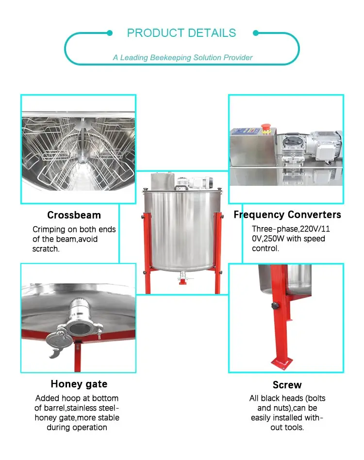 6 Frames Honey Extractor Reversible Electric Honey Extractor - Buy ...