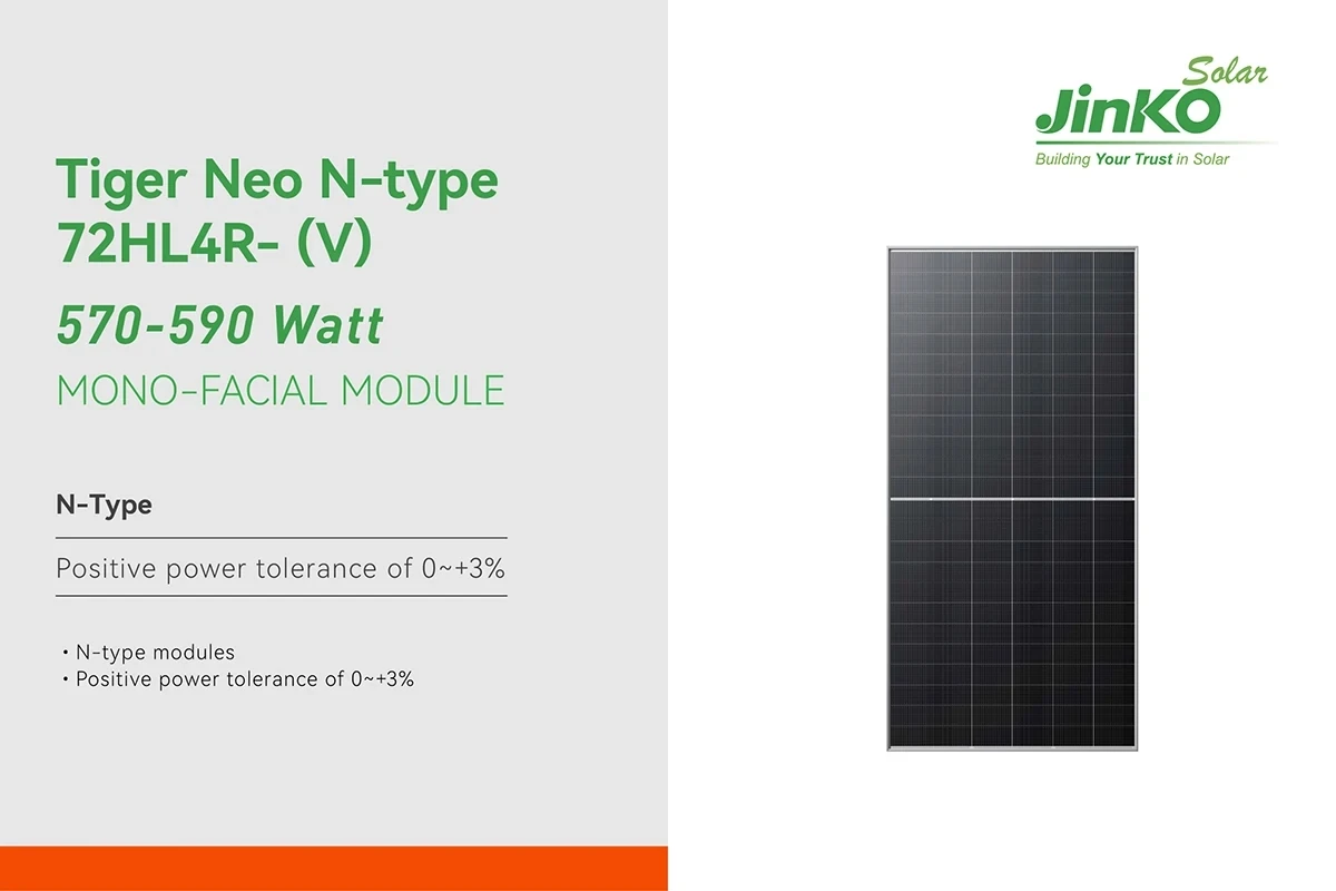 Jinko Tiger Neo N-type Solar Panel 550w 570w 575w 580w 585w 590w Jinko Zonnepaneel Bifacial ...