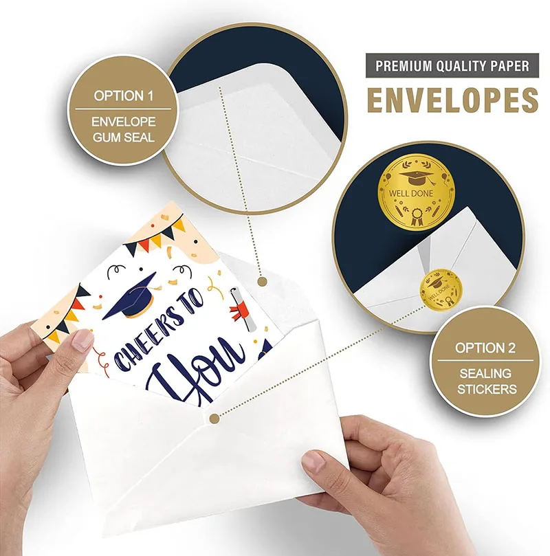 Graduation Party Invitations - Elegant & Mixed Color Cards