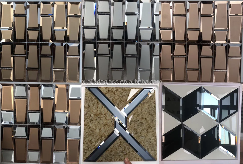 Irregular Shiny 3D Glass Mosaic Tile for Wall Kitchen Background