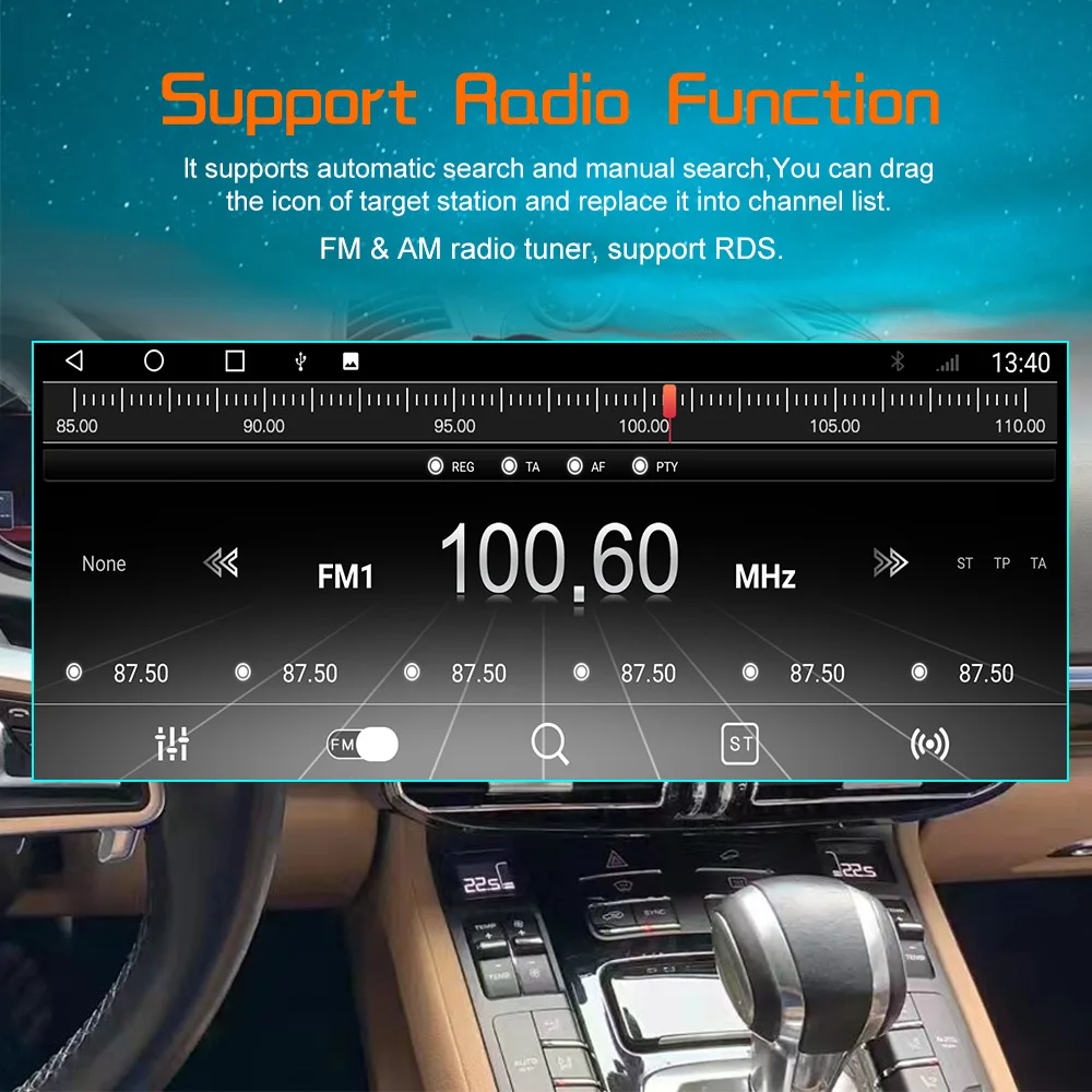 13.3 Inch Android 10 Dashboard Universal 2 Din Car Stereo