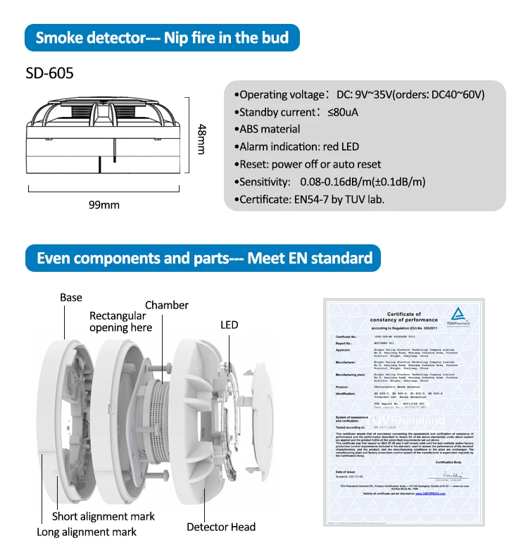 En54 Optical Smoke Detector For Fire Alarm System - Buy Cigarette Smoke ...