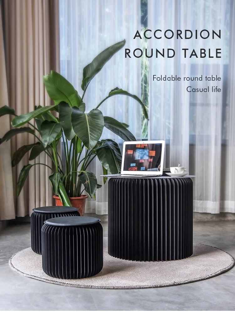 Ihpaper 50cm Round Table - Portable Folding Paper Furniture