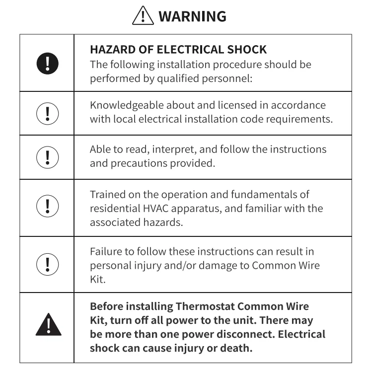 C-wire Power Adapter for Smart Home Thermostat - Vine TJ-A01
