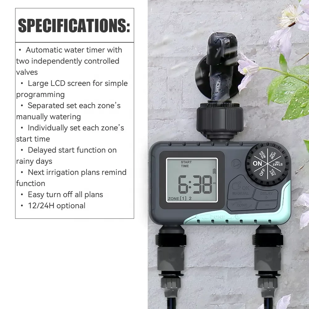 2-zone Digital Water Timer For Garden - Buy Garden Water Timers,Digital ...