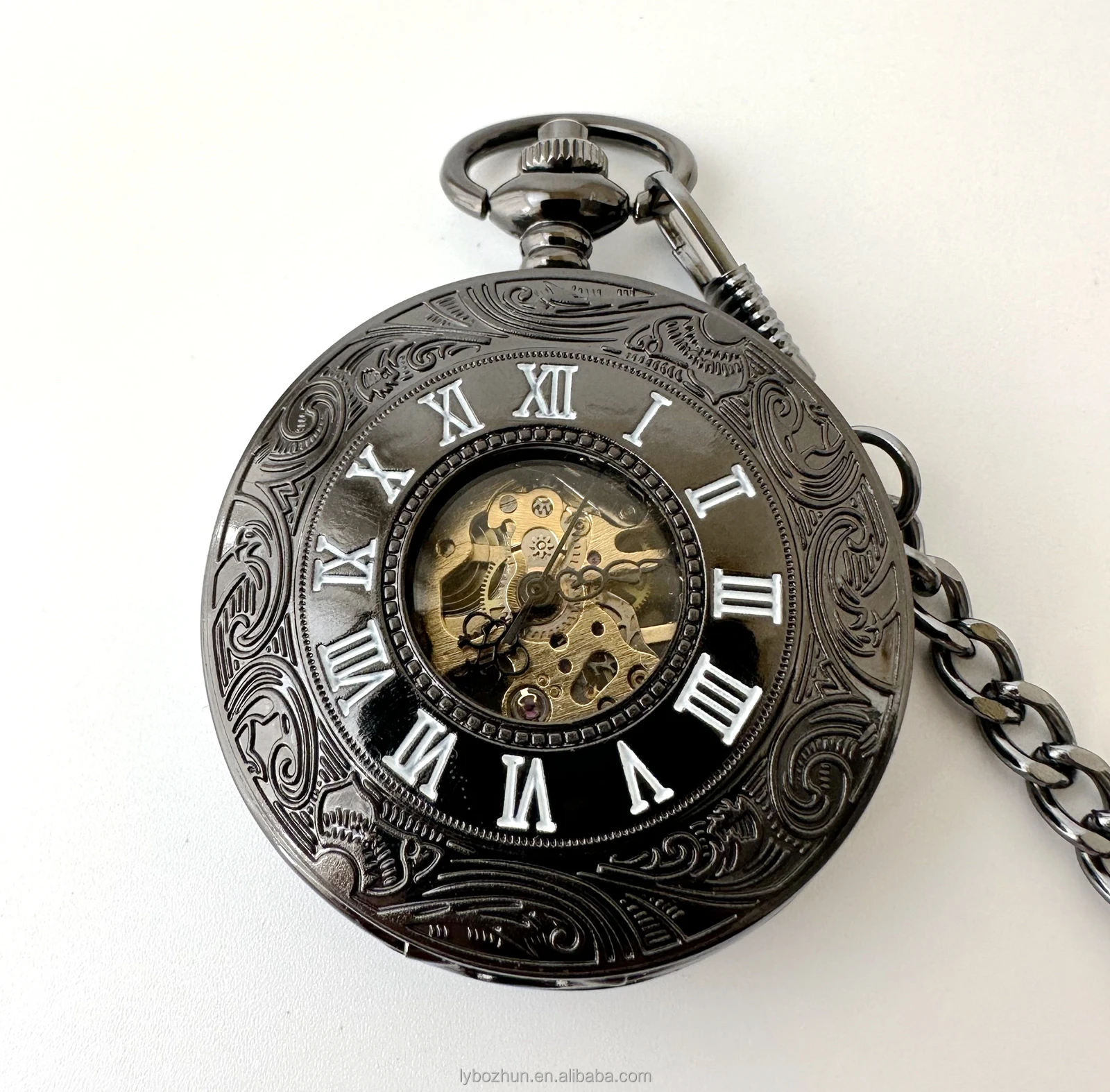 Antique Roman Flower Frame Mechanical Pocket Watch with Zinc Alloy Case ...
