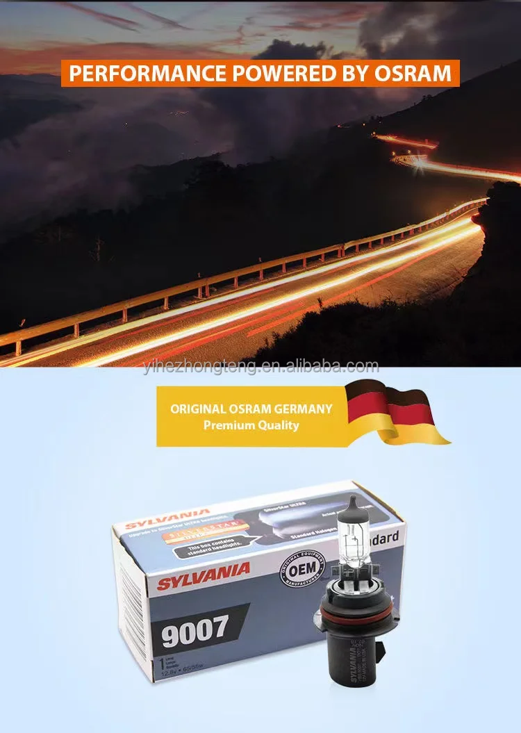 OSRAM HB5 9007 12V 65/55W Halogen Headlight - Made in USA