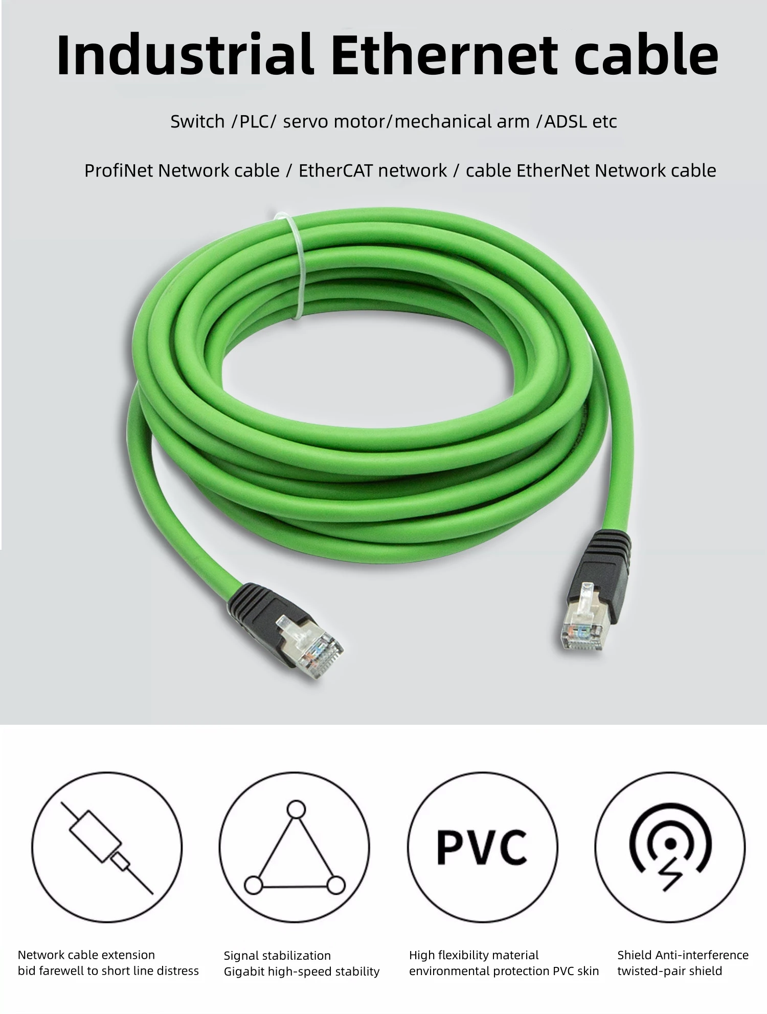 Customization Super cat5 cat6 Ethernet cable High flexible drag chain Dual shielded Profinet ...